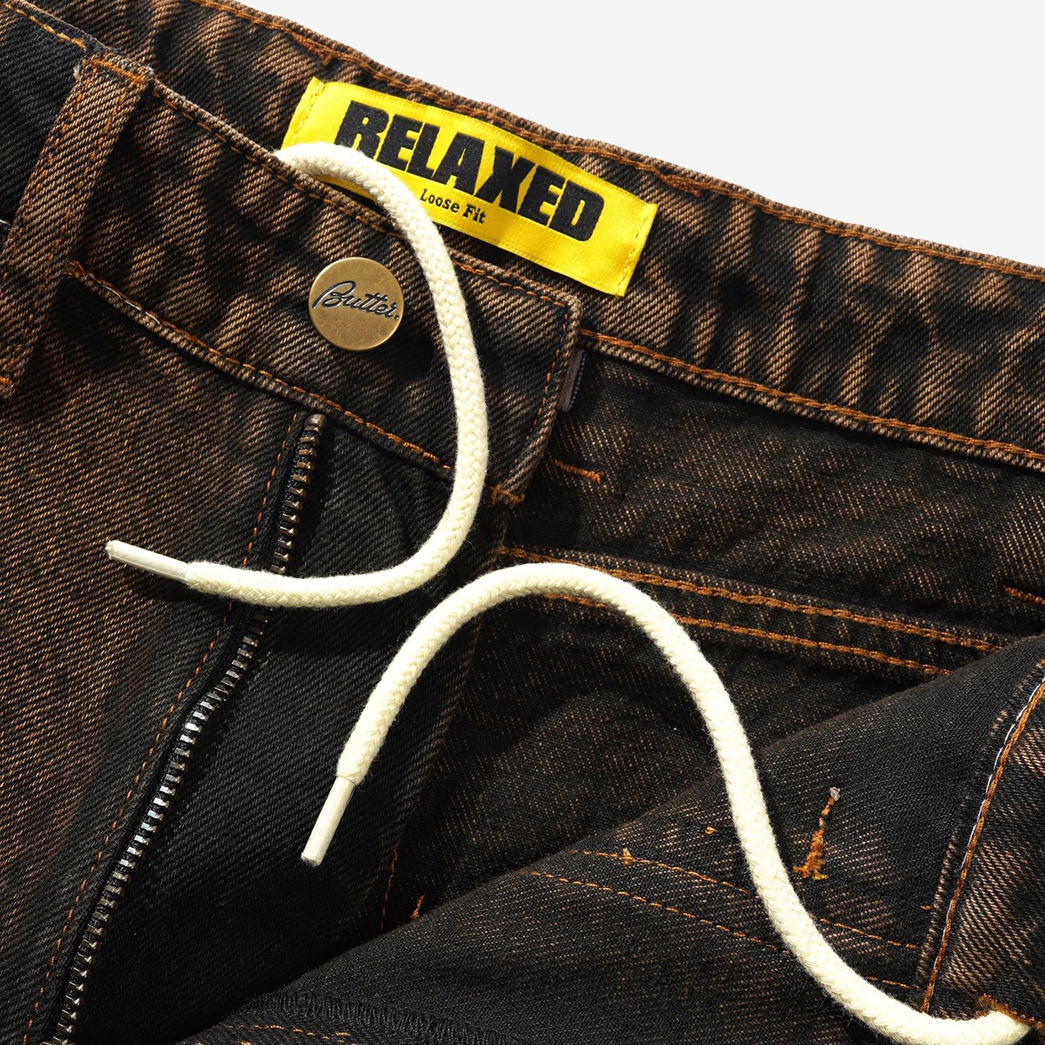 Breakdown Denim Jeans Acid Wash Brown – Above The Clouds