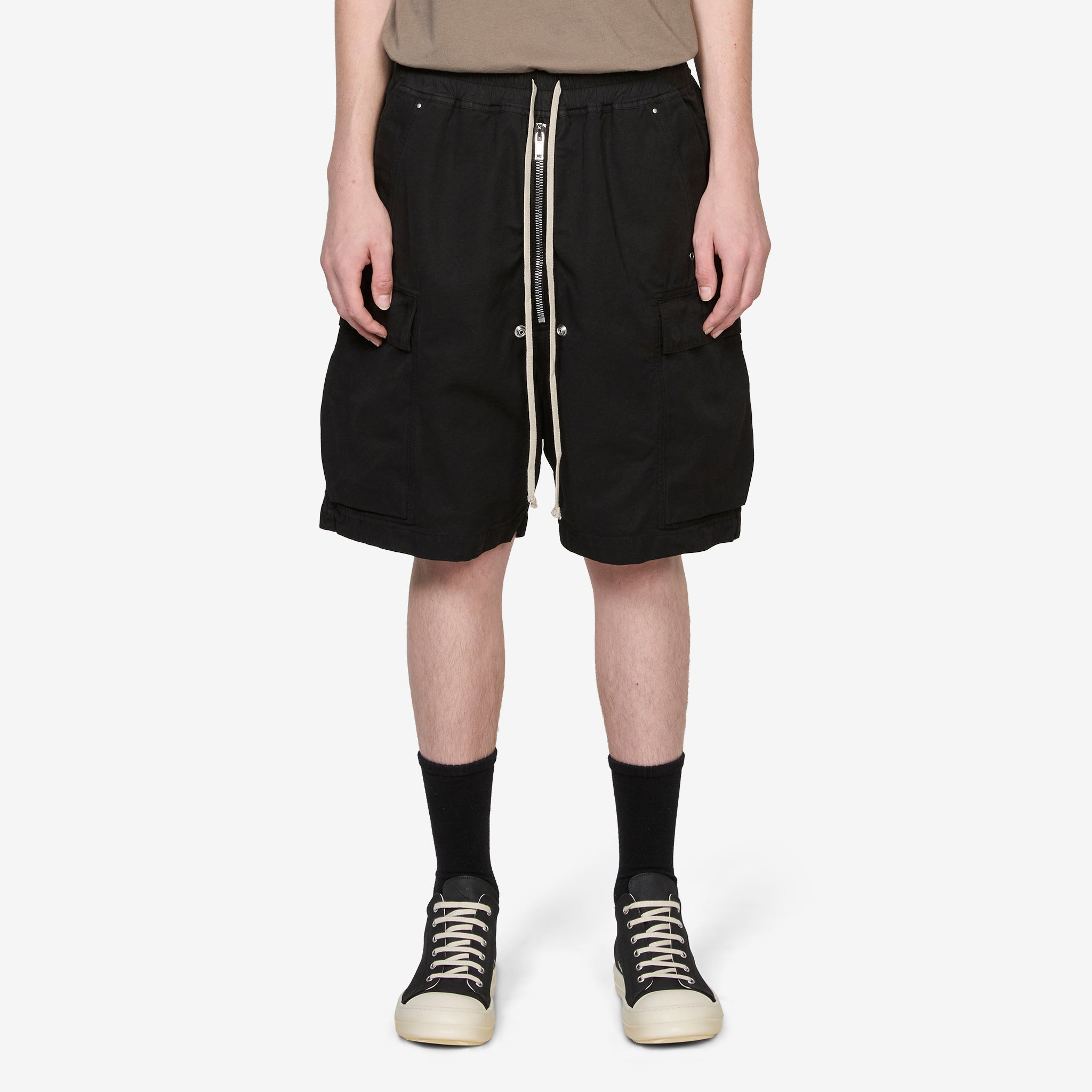 Cargobela Shorts Black Cotton Canvas – Above The Clouds