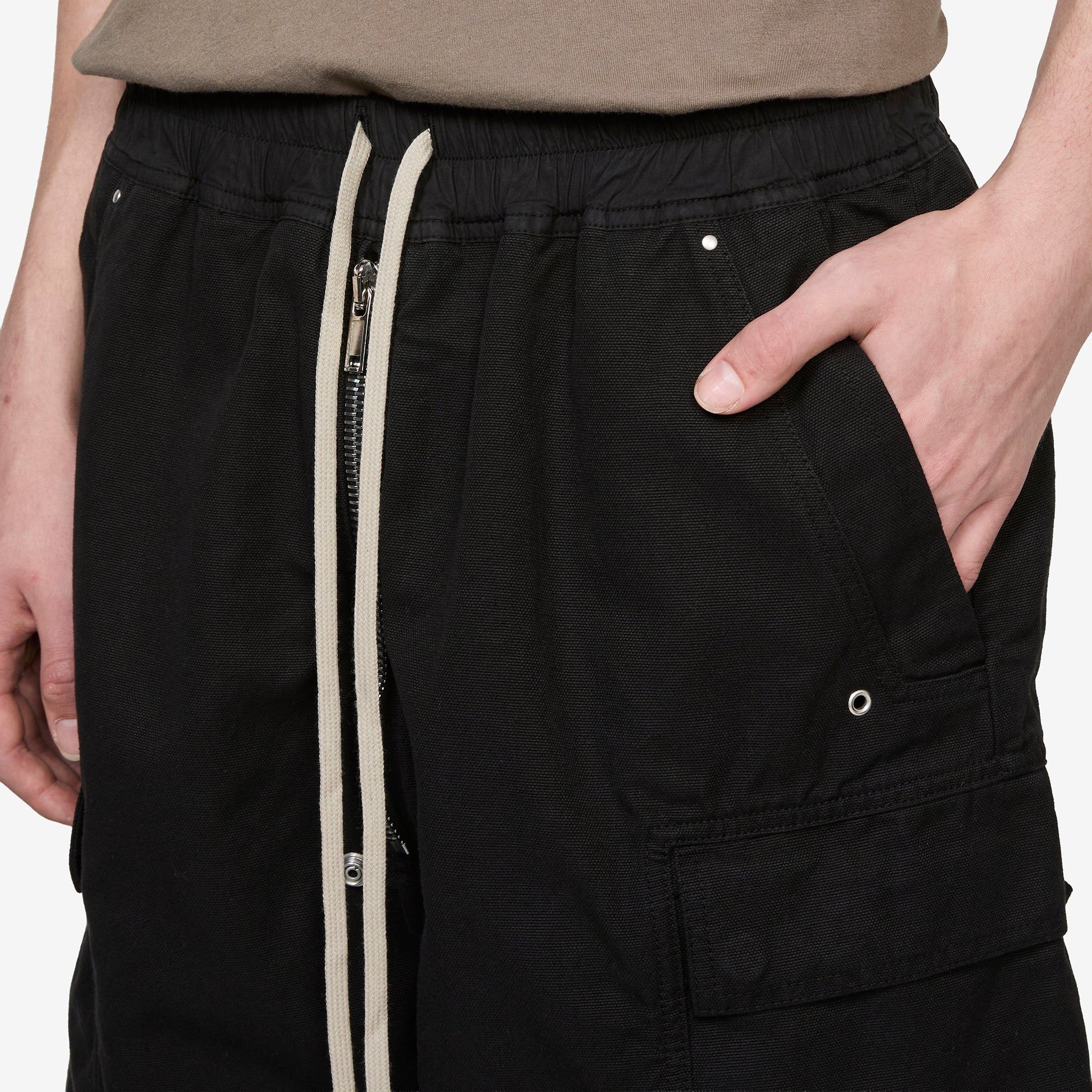 Cargobela Shorts Black Cotton Canvas – Above The Clouds