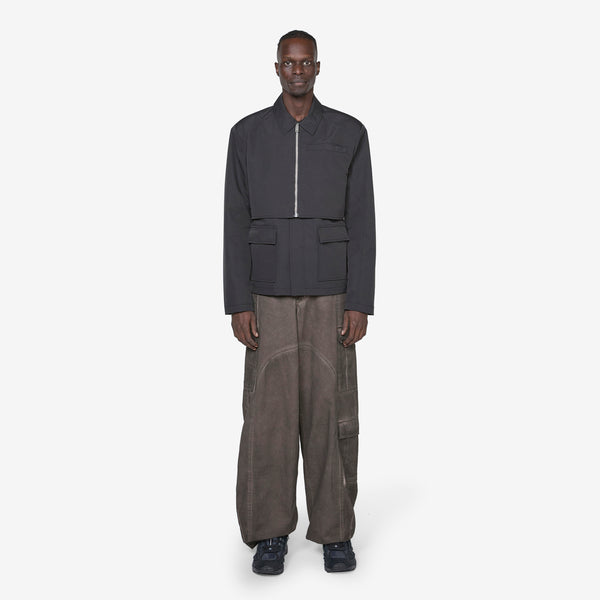 Washed Layered Boxy Jacket Black – Above The Clouds