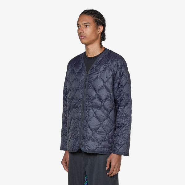 Military W-Zip V-Neck Soft Shell Down Jacket Dark Navy – Above The Clouds