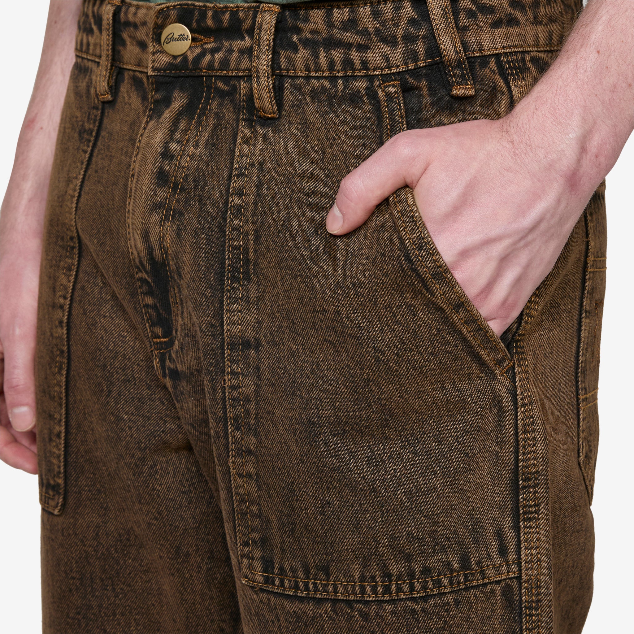 Breakdown Denim Jeans Acid Wash Brown – Above The Clouds